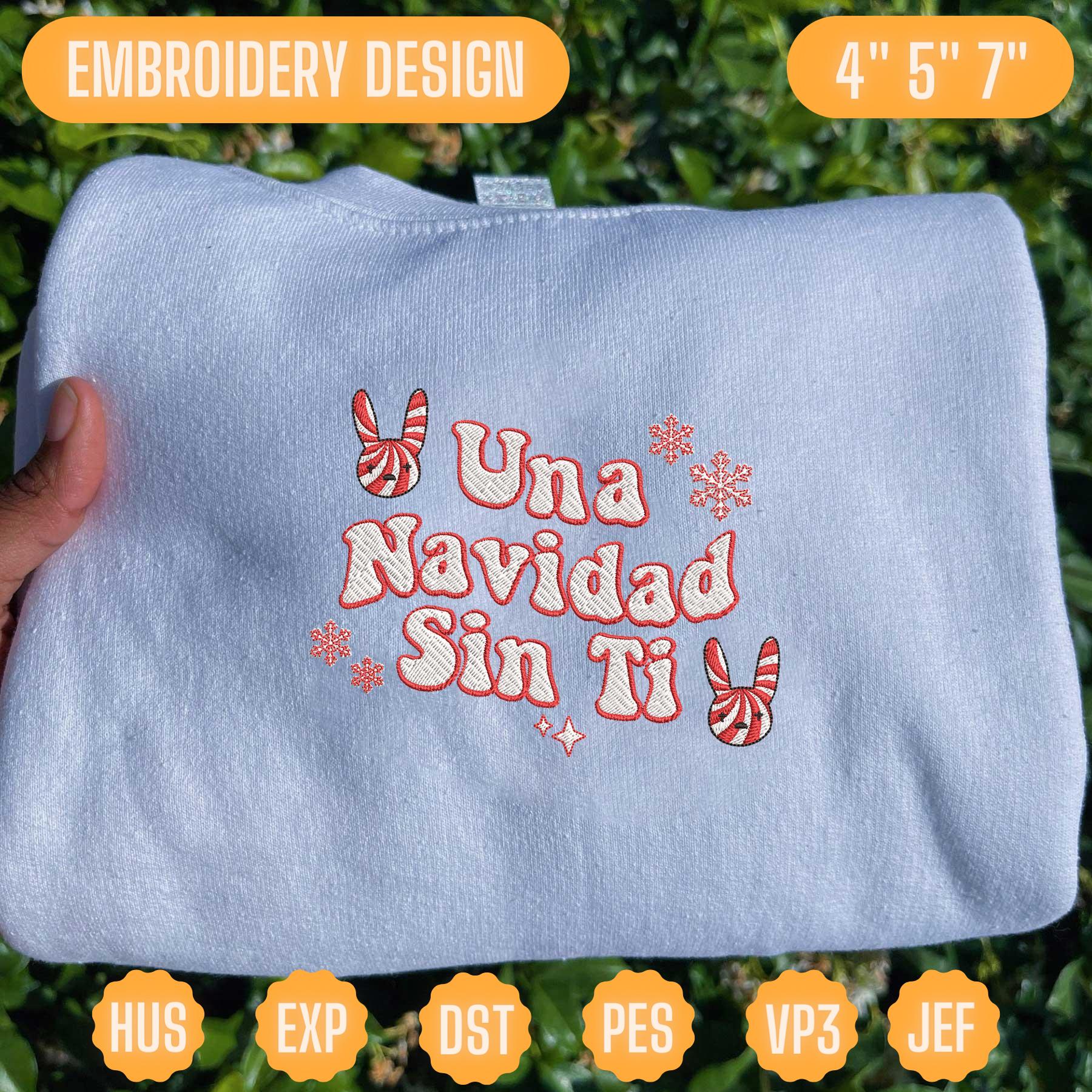 Bad Bunny Embroidery Designs, Christmas Embroidery Designs, - Inspire ...