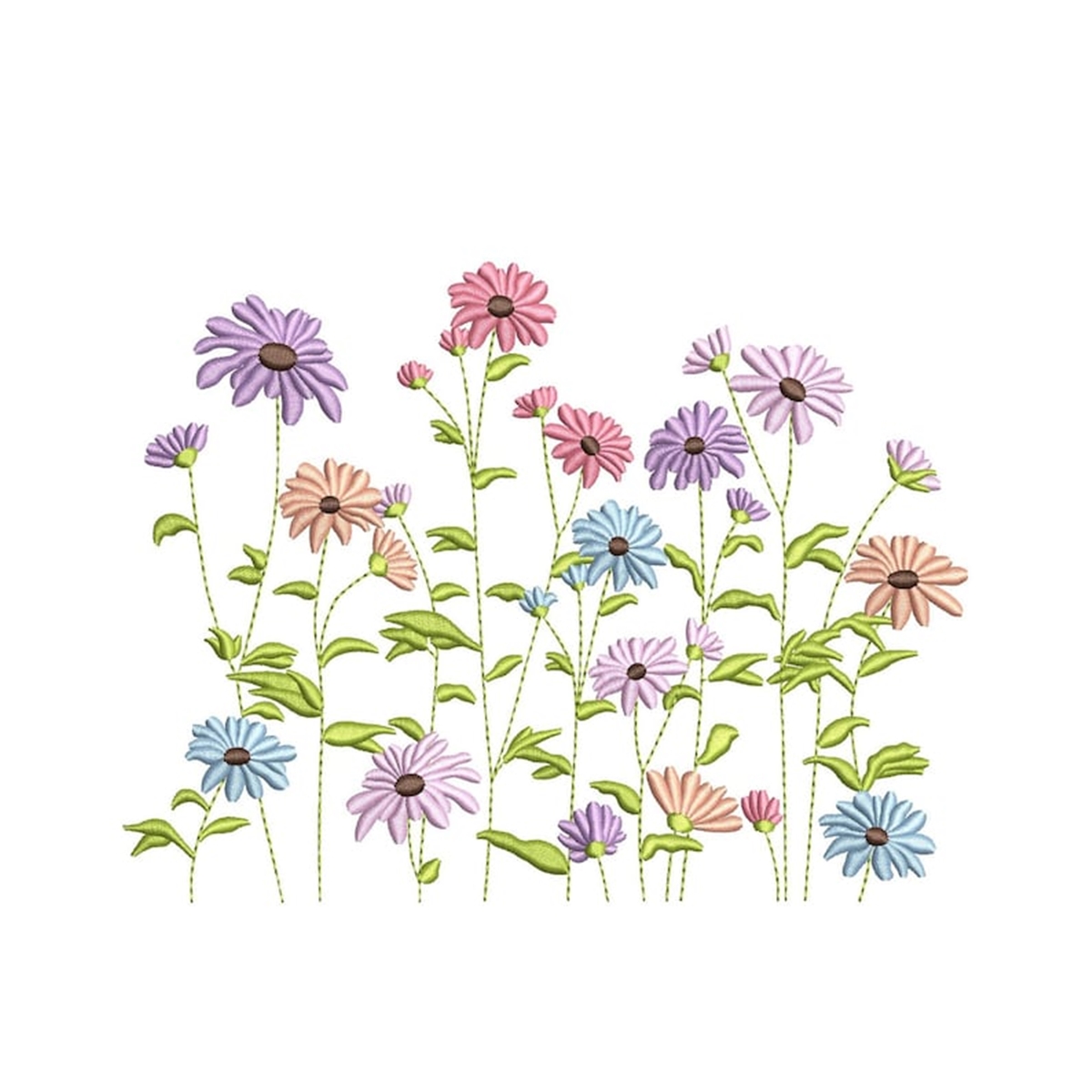 Flowers Machine Embroidery Design, 4 sizes, Instant Download - Inspire ...
