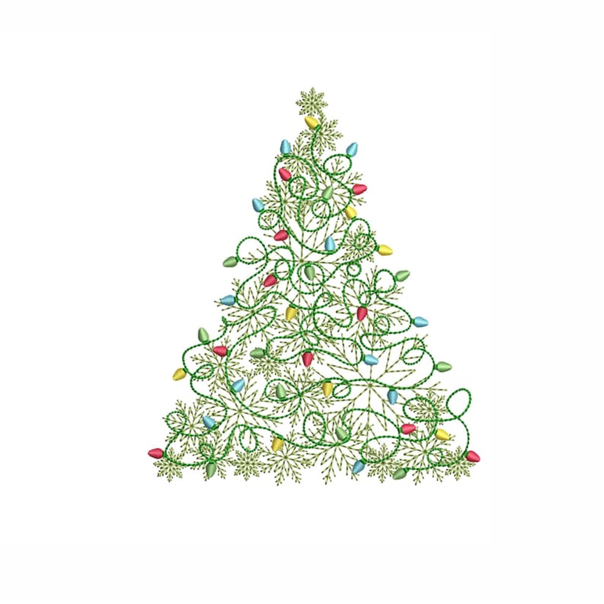 Christmas tree machine embroidery design, Snowflakes embroid | Inspire ...