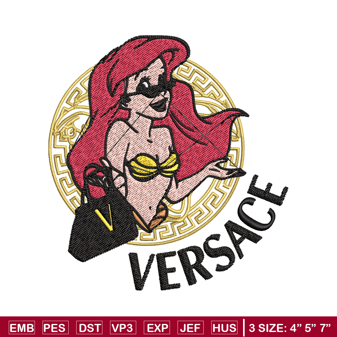 Ariel Versace Disney Princes Embroidery design, Disney Embro | Inspire ...