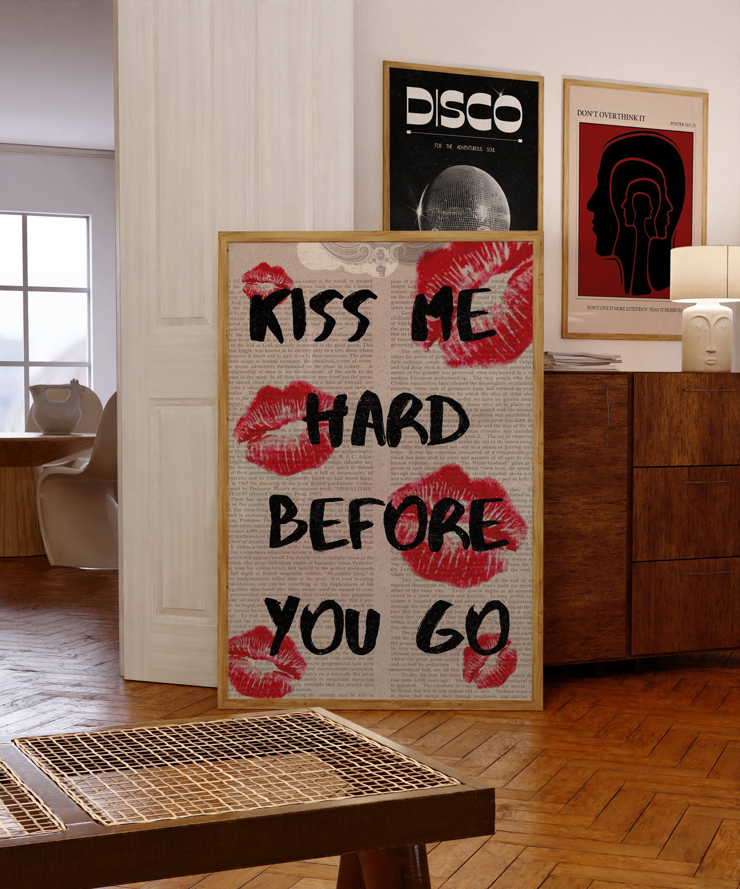 Kiss Poster, 70s Poster, Red Wall Art, Trendy Wall Art, Hipp | Inspire ...