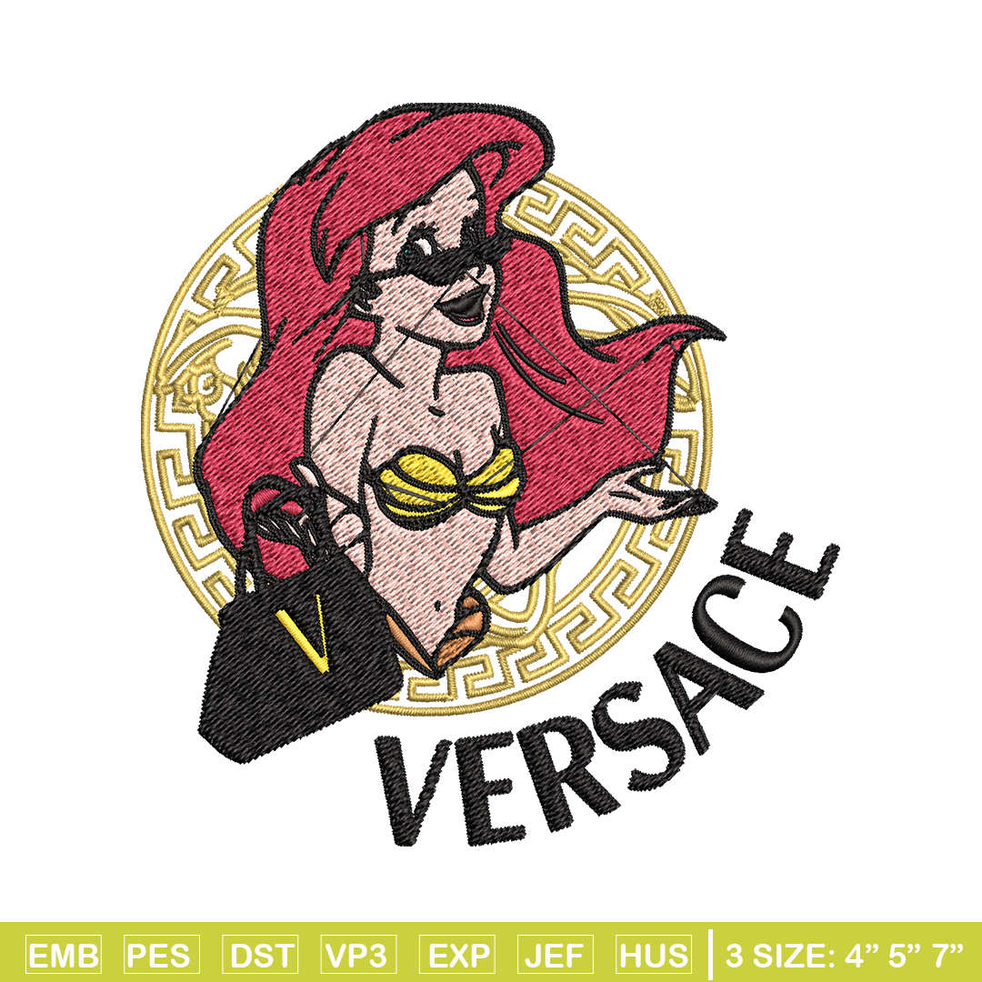 Ariel Versace Disney Princes Embroidery design, Disney Embro | Inspire ...