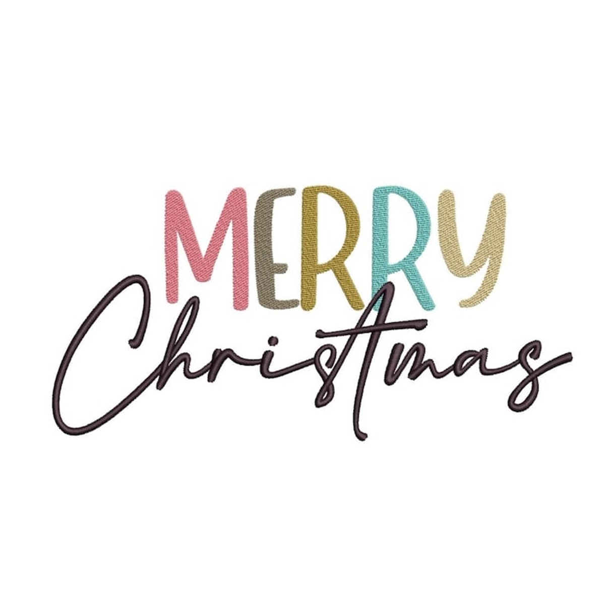 Merry Christmas Machine Embroidery Design, 4 sizes, Instant | Inspire ...