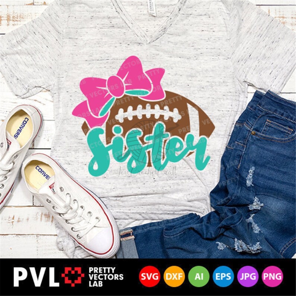 Football Sister Svg, Football with Bow Svg, Girls Cut Files, | Inspire ...