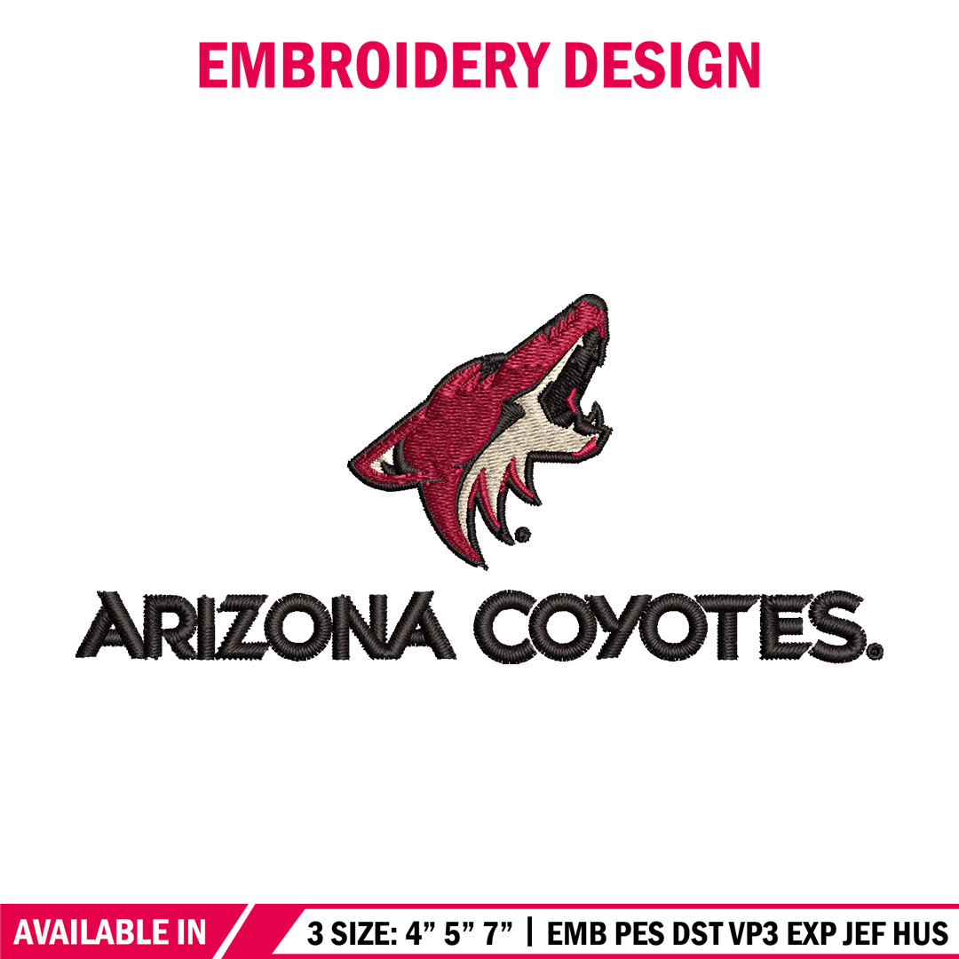 Arizona Coyotes Embroidery Design, Logo Embroidery, NFL Embr | Inspire ...