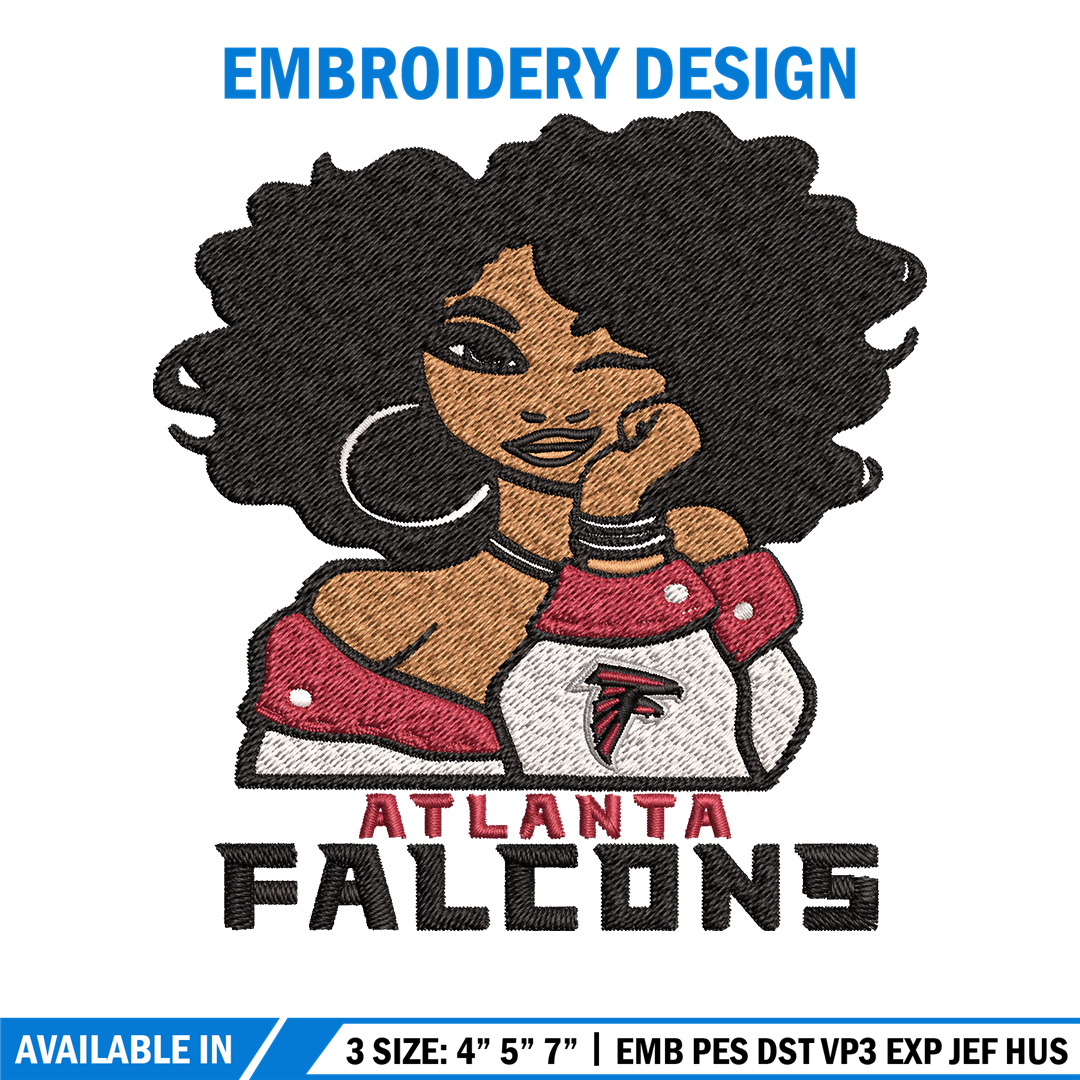 Atlanta Falcons Girl embroidery design, NFL girl embroidery, | Inspire ...
