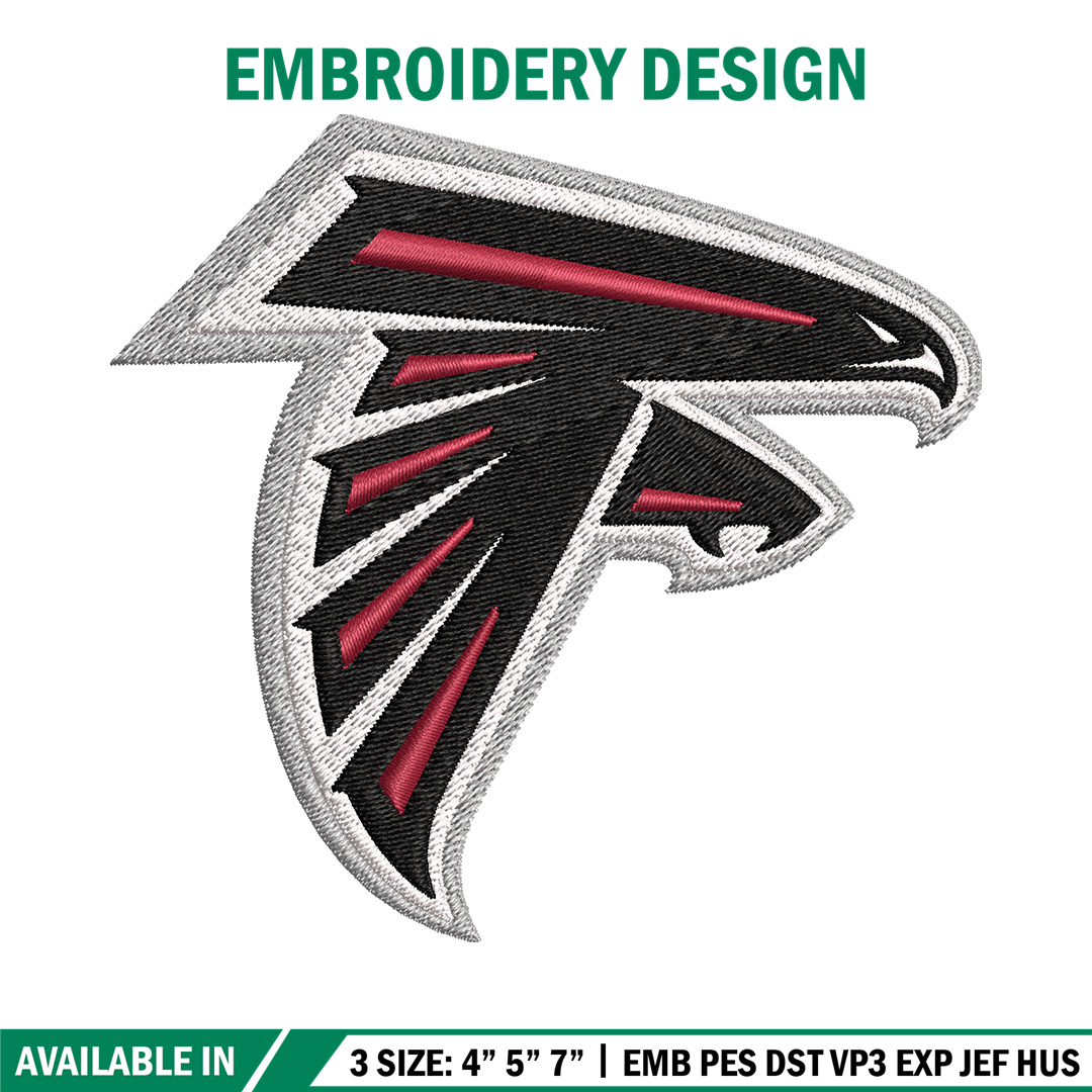 Atlanta Falcons logo Embroidery, NFL Embroidery, Sport embro | Inspire ...