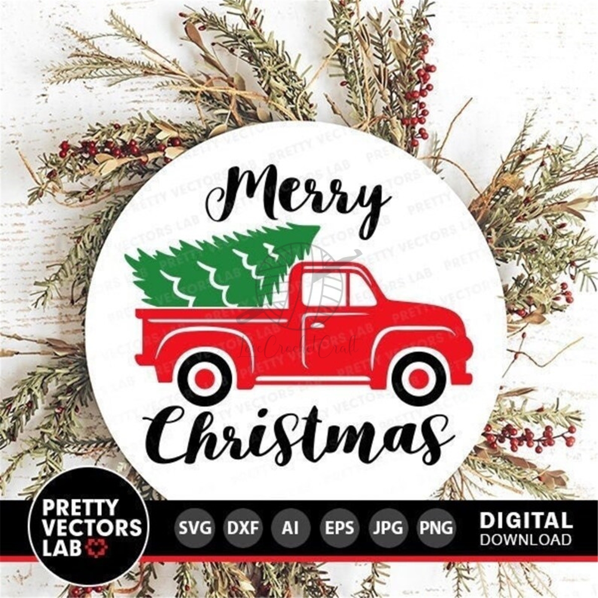 Christmas Truck With Tree Svg | Inspire Uplift