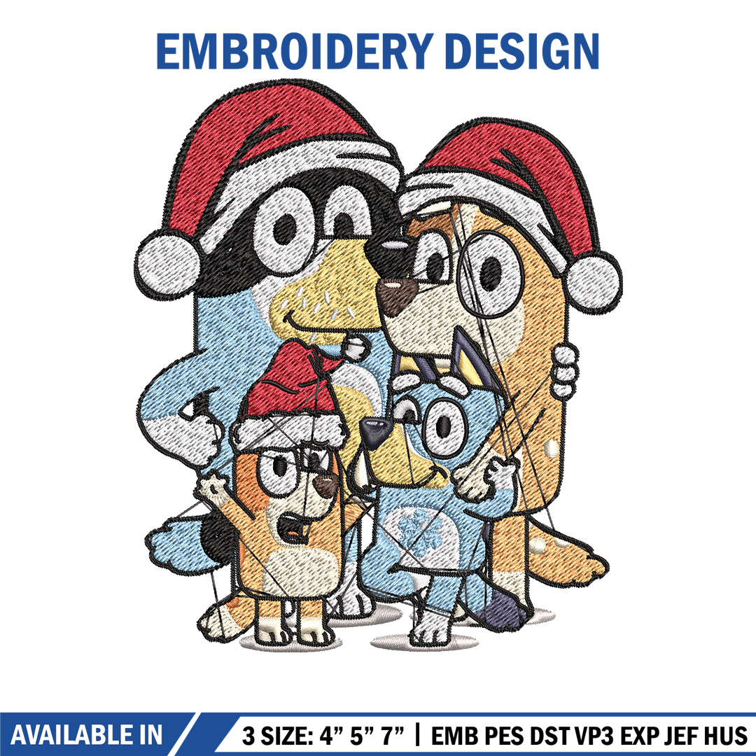 Bluey family chrismas Embroidery Design,Bluey Embroidery,Emb - Inspire ...