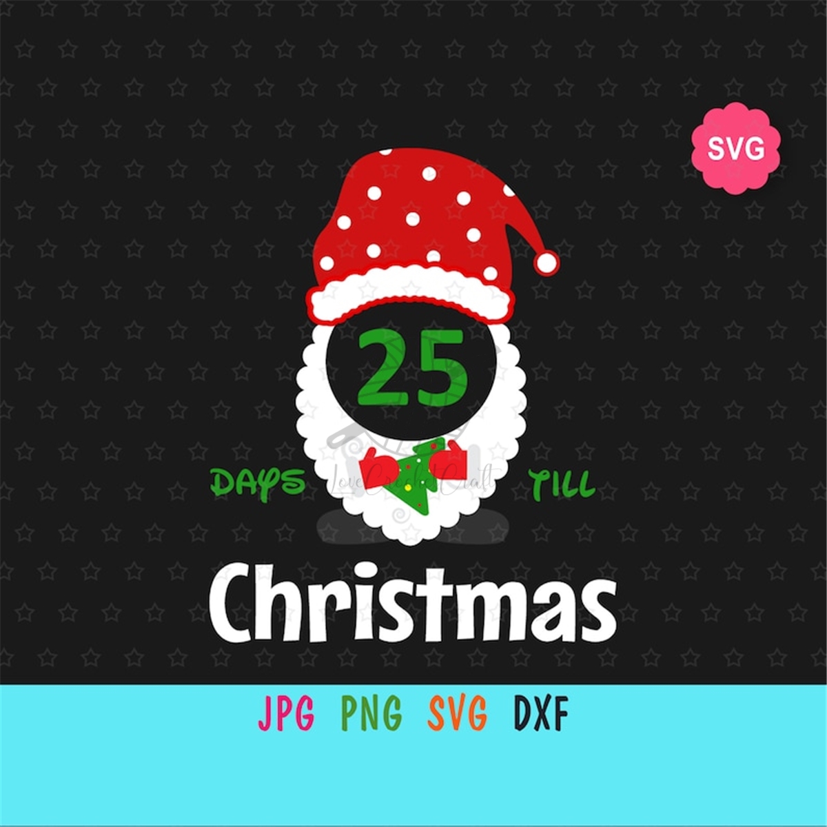 Christmas Santa Countdown SVG Craft Pattern for cricut, Days - Inspire ...