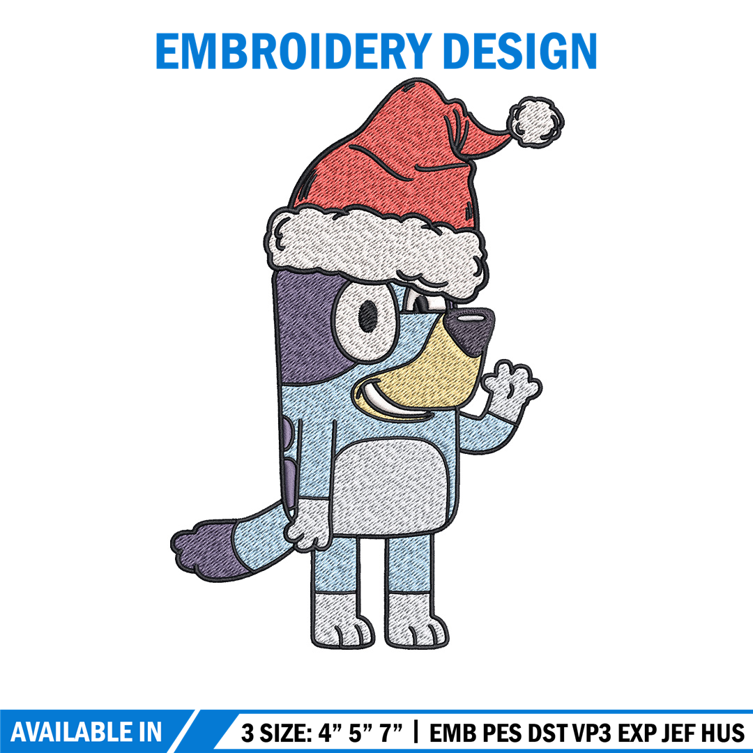 Bluey hat chrismas Embroidery Design, Bluey Embroidery, Embr - Inspire ...