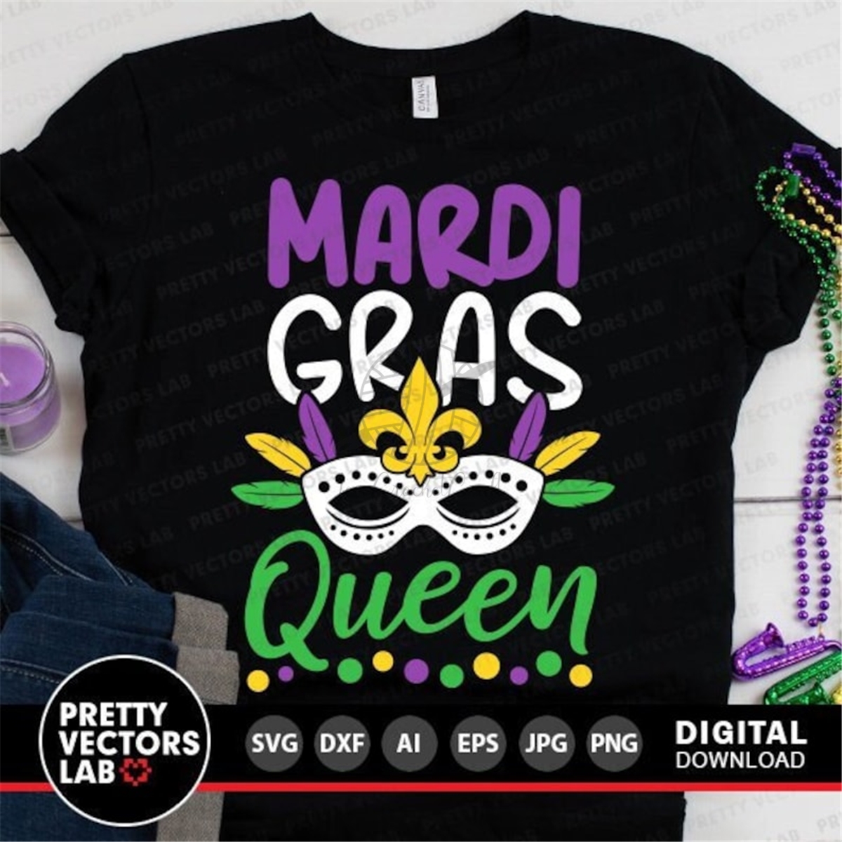 Mardi Gras Queen Svg, Mardi Gras Svg Dxf Eps Png, Girls Cut | Inspire ...