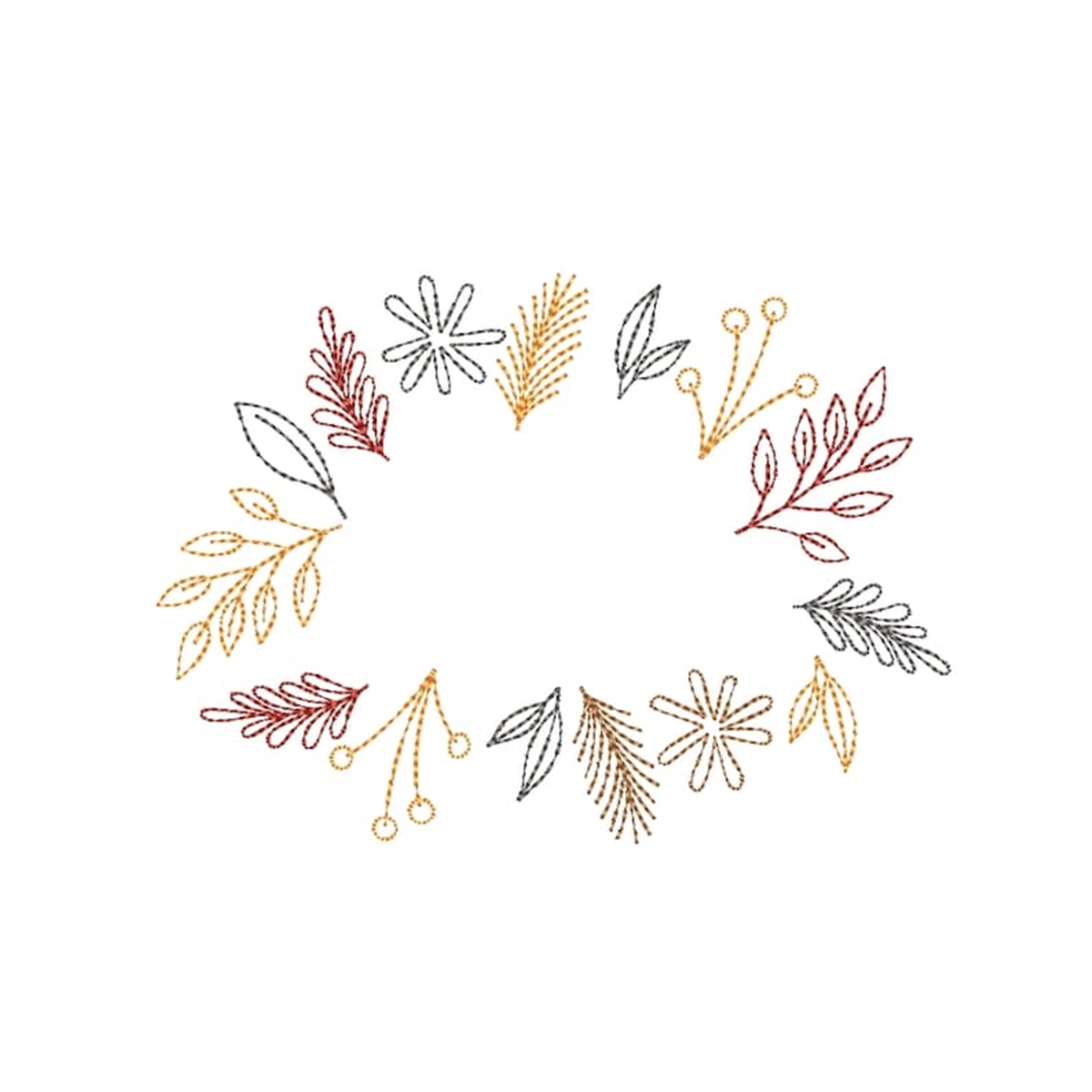 Fall Embroidery Design, 4 sizes, Instant Download - Inspire Uplift