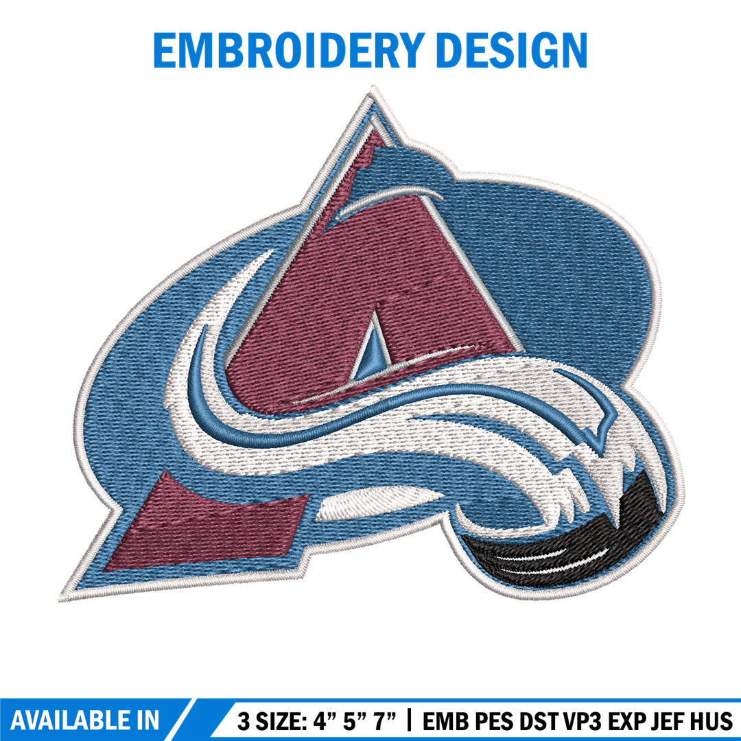 Colorado Avalanche Embroidery Design, Logo Embroidery, NHL E | Inspire ...