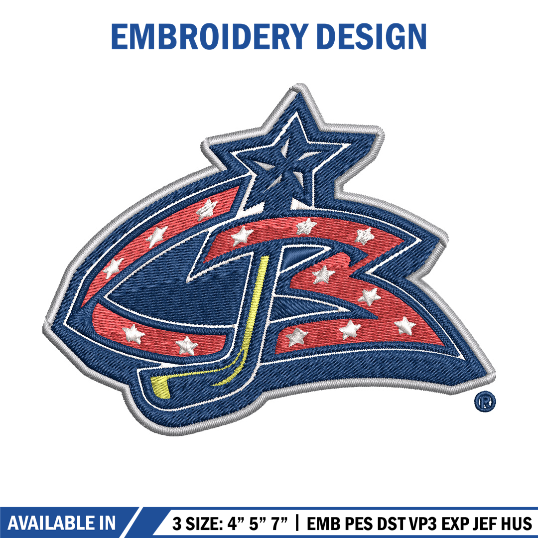 Columbus Blue Jackets logo Embroidery, NHL Embroidery, Sport | Inspire ...