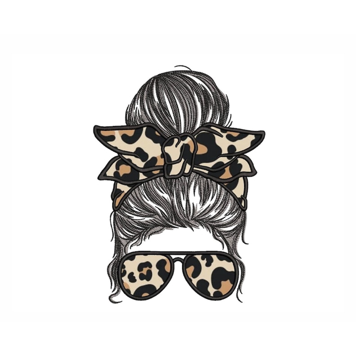Messy Bun Mom Applique Embroidery Design, 5 sizes, Instant D | Inspire ...
