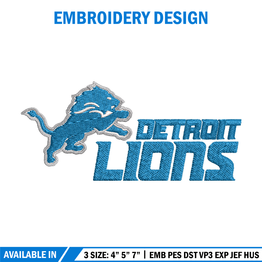 Detroit Lions logo Embroidery, NFL Embroidery, Sport embroid | Inspire ...