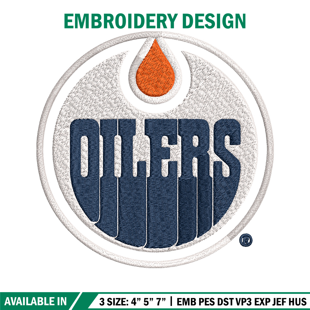 Edmonton Oilers logo Embroidery, NHL Embroidery, Sport embro | Inspire ...