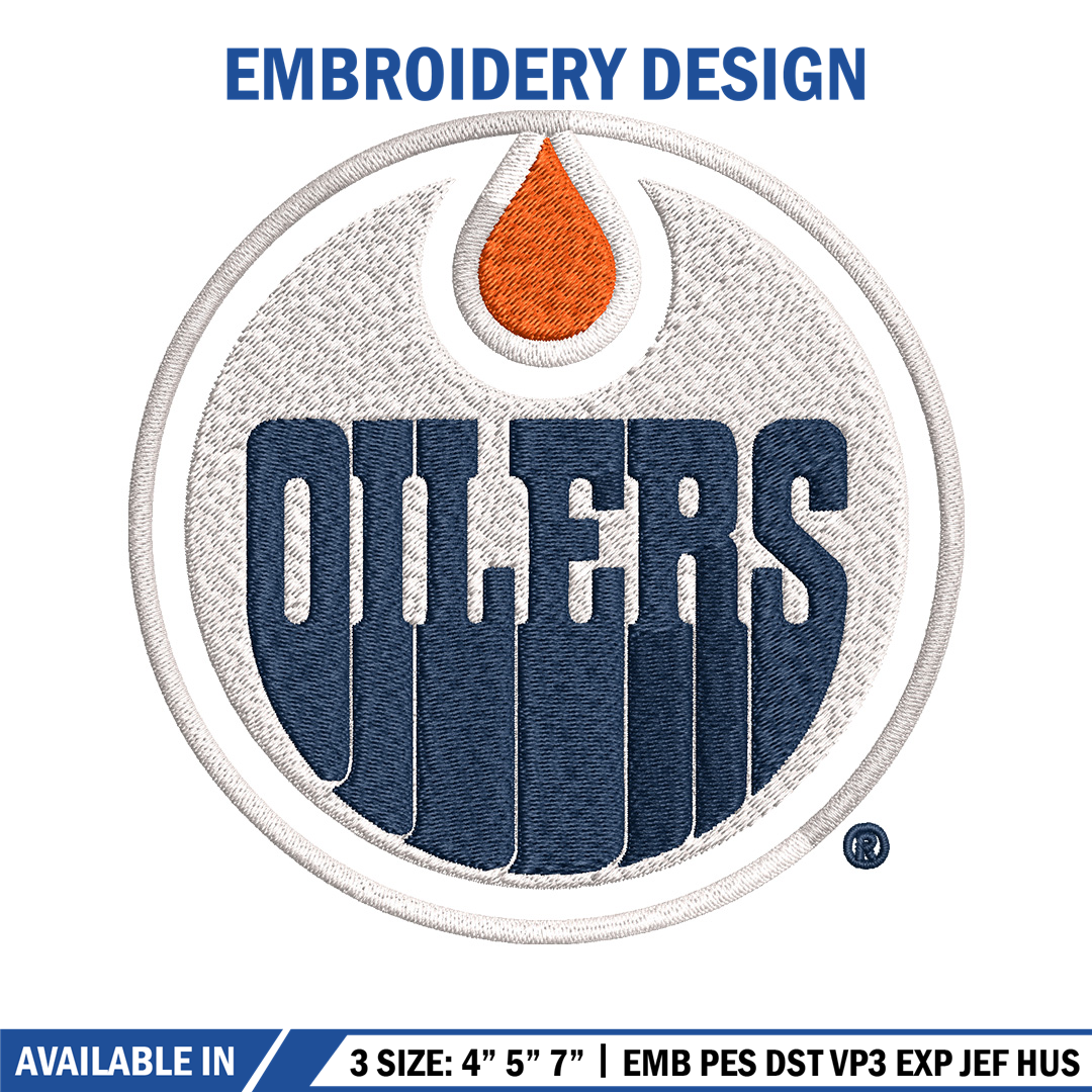 Edmonton Oilers logo Embroidery, NHL Embroidery, Sport embro | Inspire ...
