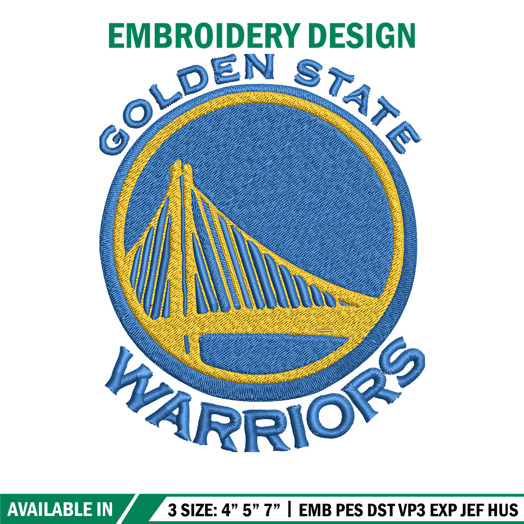 Golden State Warriors logo Embroidery, NBA Embroidery, Sport | Inspire ...