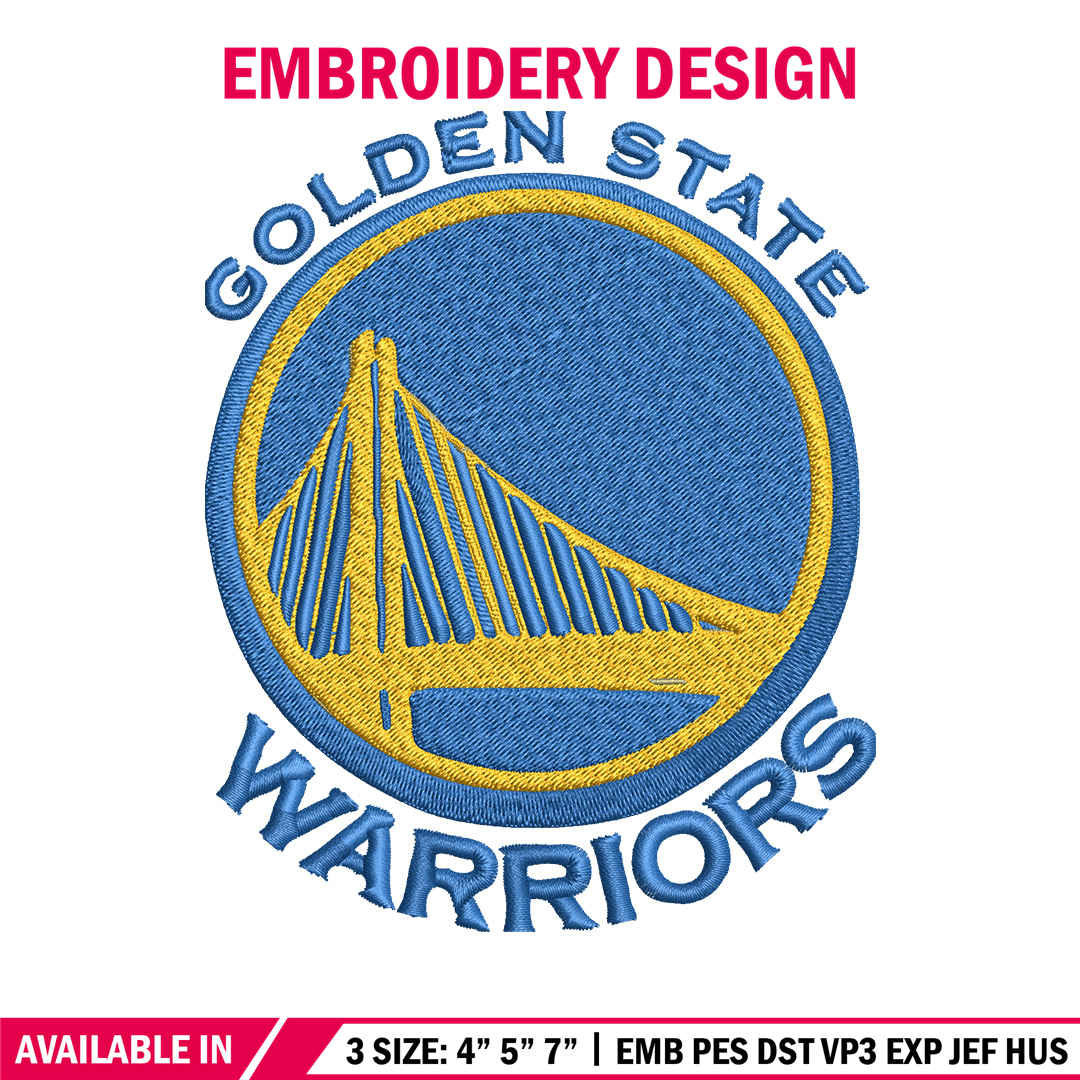 Golden State Warriors logo Embroidery, NBA Embroidery, Sport | Inspire ...