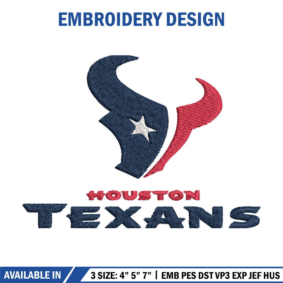 Houston Texans logo Embroidery, NFL Embroidery, Sport embroi | Inspire ...
