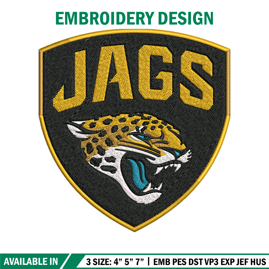 Jacksonville Jaguars logo Embroidery, NFL Embroidery, Sport | Inspire ...