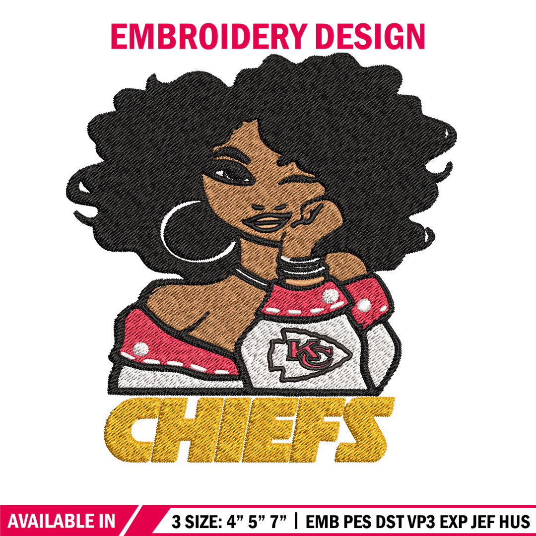Kansas City Chiefs Girl embroidery design, NFL girl embroide | Inspire ...