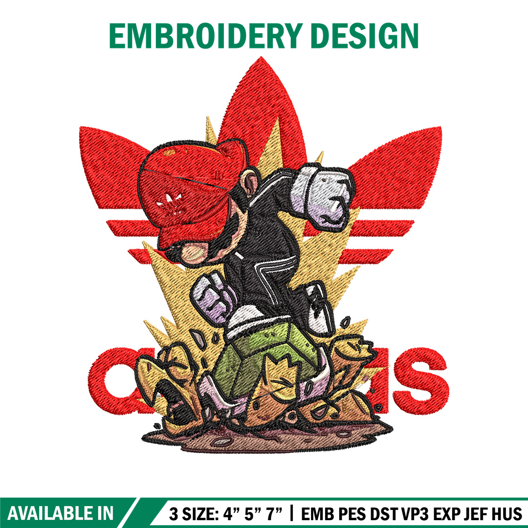 Mario adidas Embroidery Design, Adidas Embroidery, Brand Emb | Inspire ...