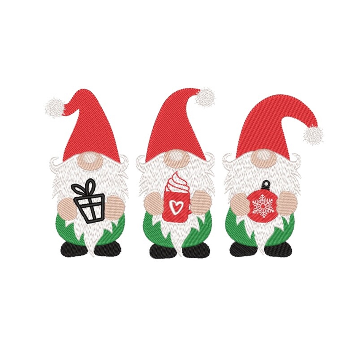 3 Christmas Gnomes Embroidery Design, Cute Gnomies Embroider | Inspire ...