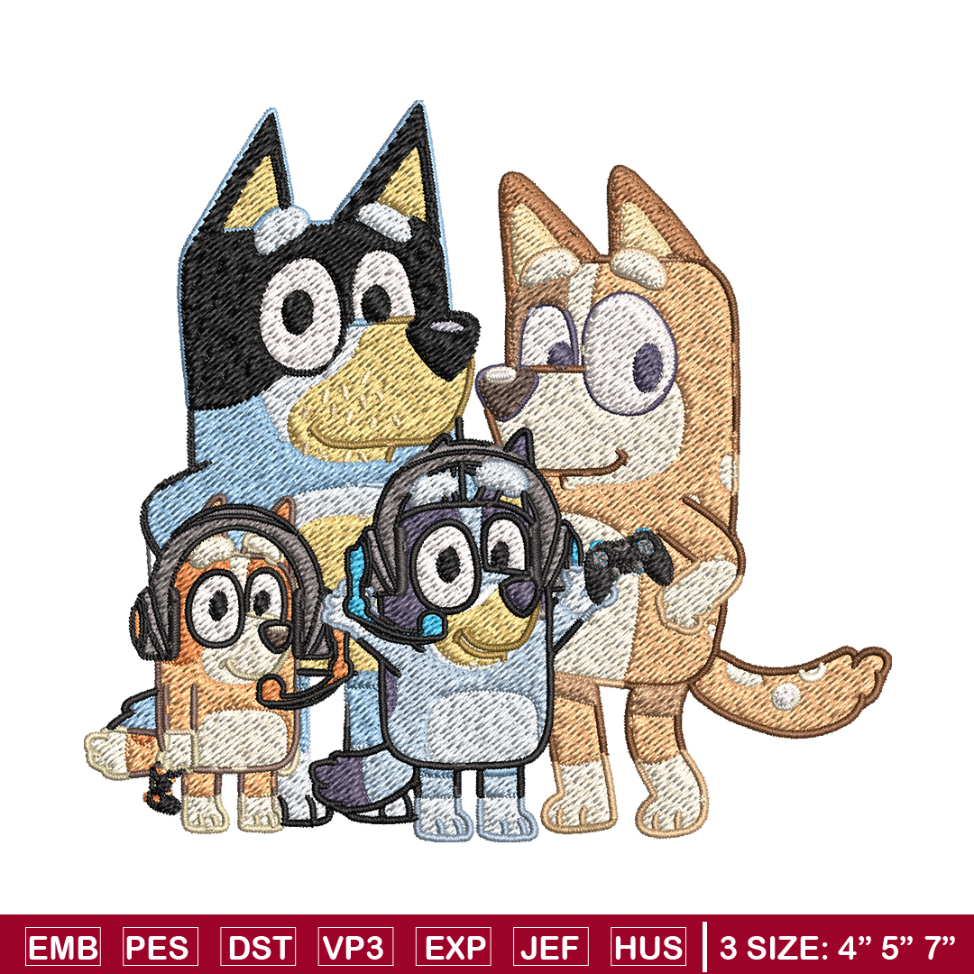 Bluey family Embroidery, Bluey family Embroidery, Embroidery | Inspire ...
