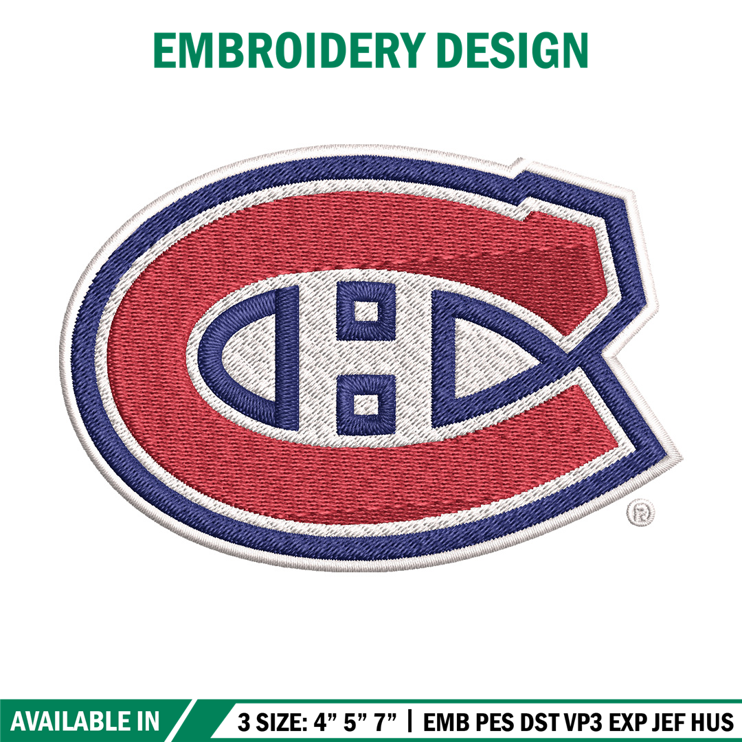 Montreal Canadiens logo Embroidery, NHL Embroidery, Sport em | Inspire ...