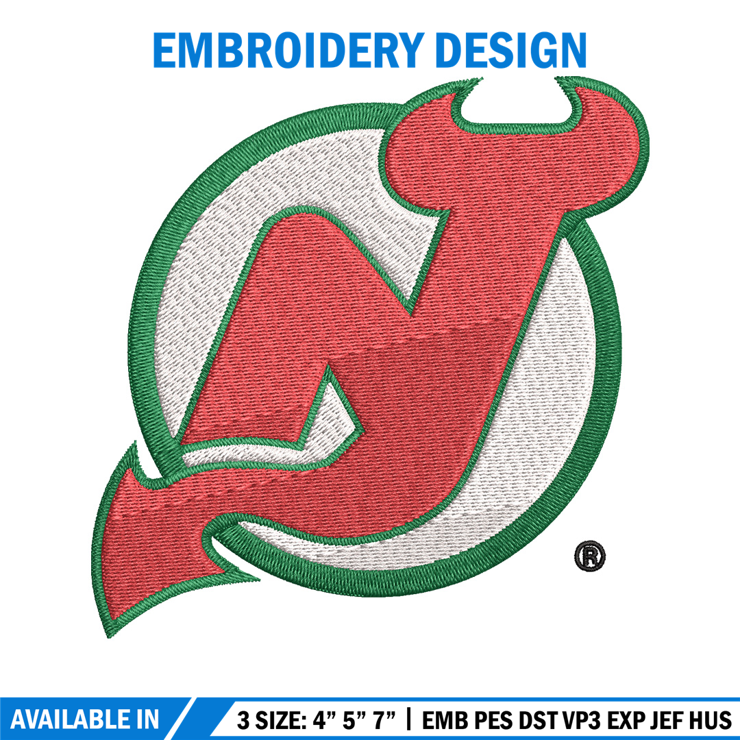 New Jersey Devils logo Embroidery, NHL Embroidery, Sport emb | Inspire ...