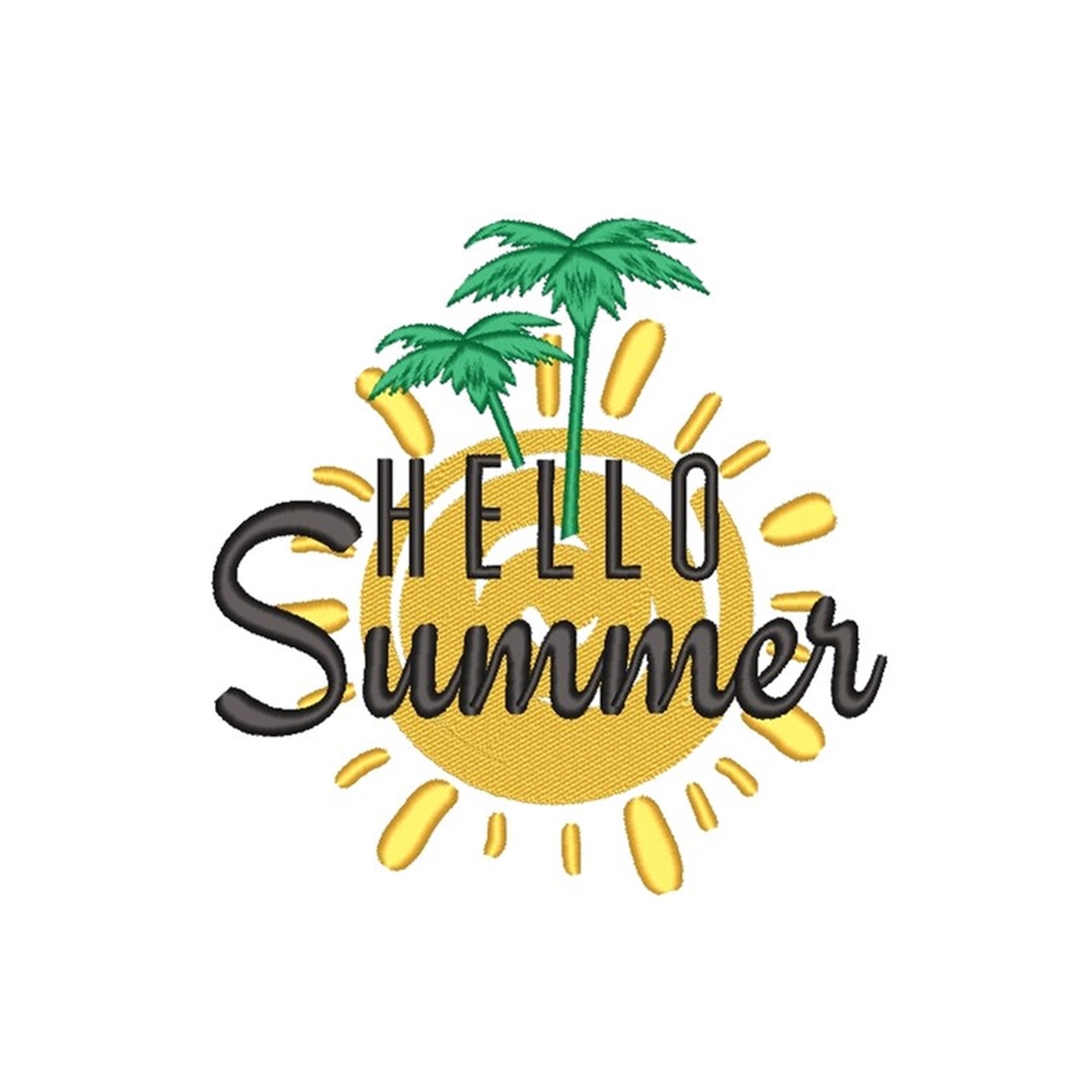 Hello Summer Embroidery Design, Beach embroidery, Machine em | Inspire ...