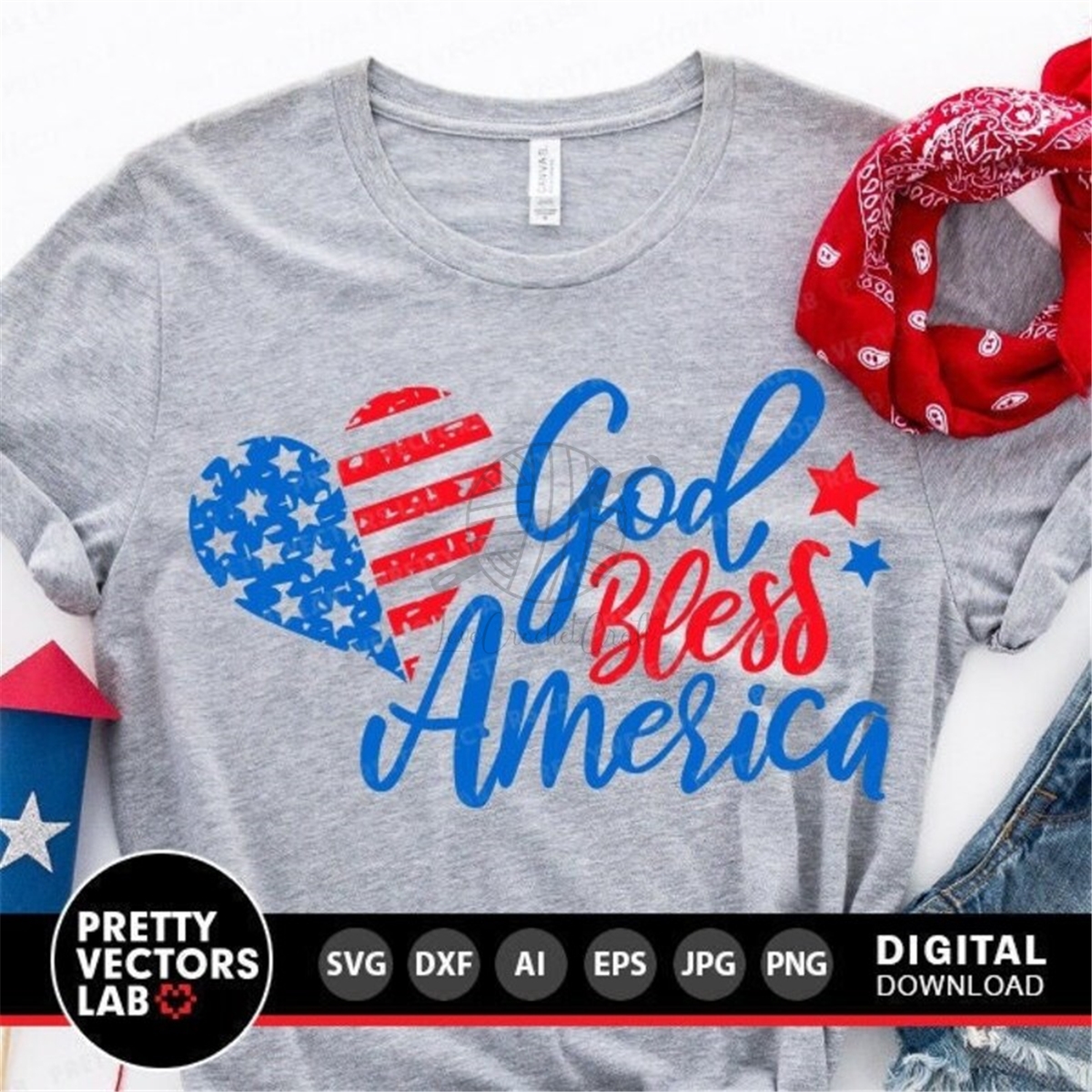 God Bless America Svg, 4th of July Cut Files, USA Heart Svg, | Inspire ...