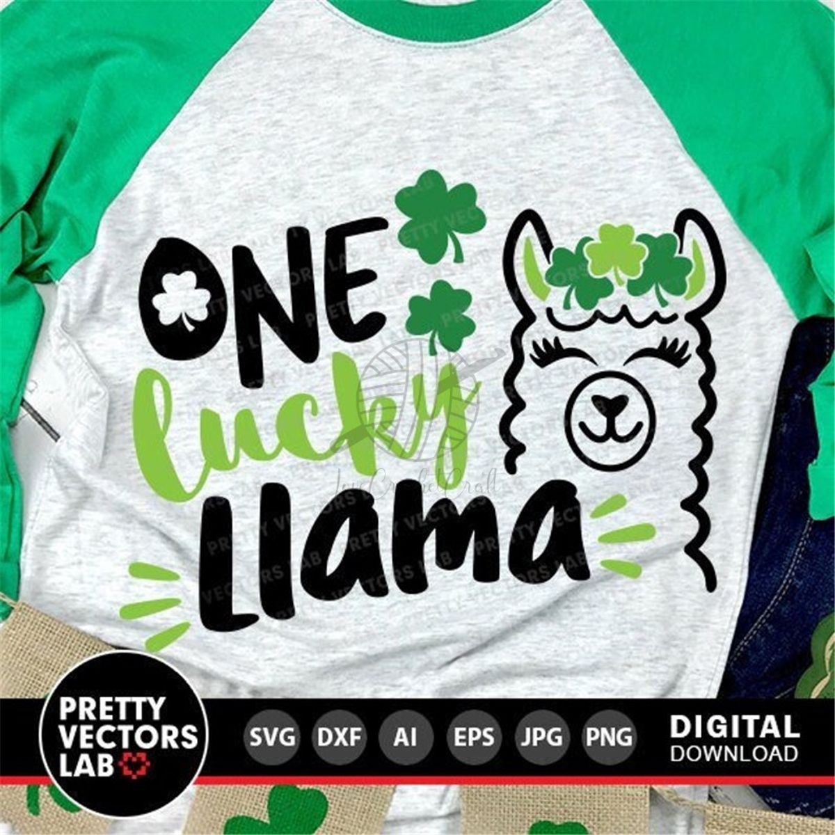 One Lucky Llama Svg, St. Patrick's Day Llama Svg, Dxf, Eps, | Inspire ...