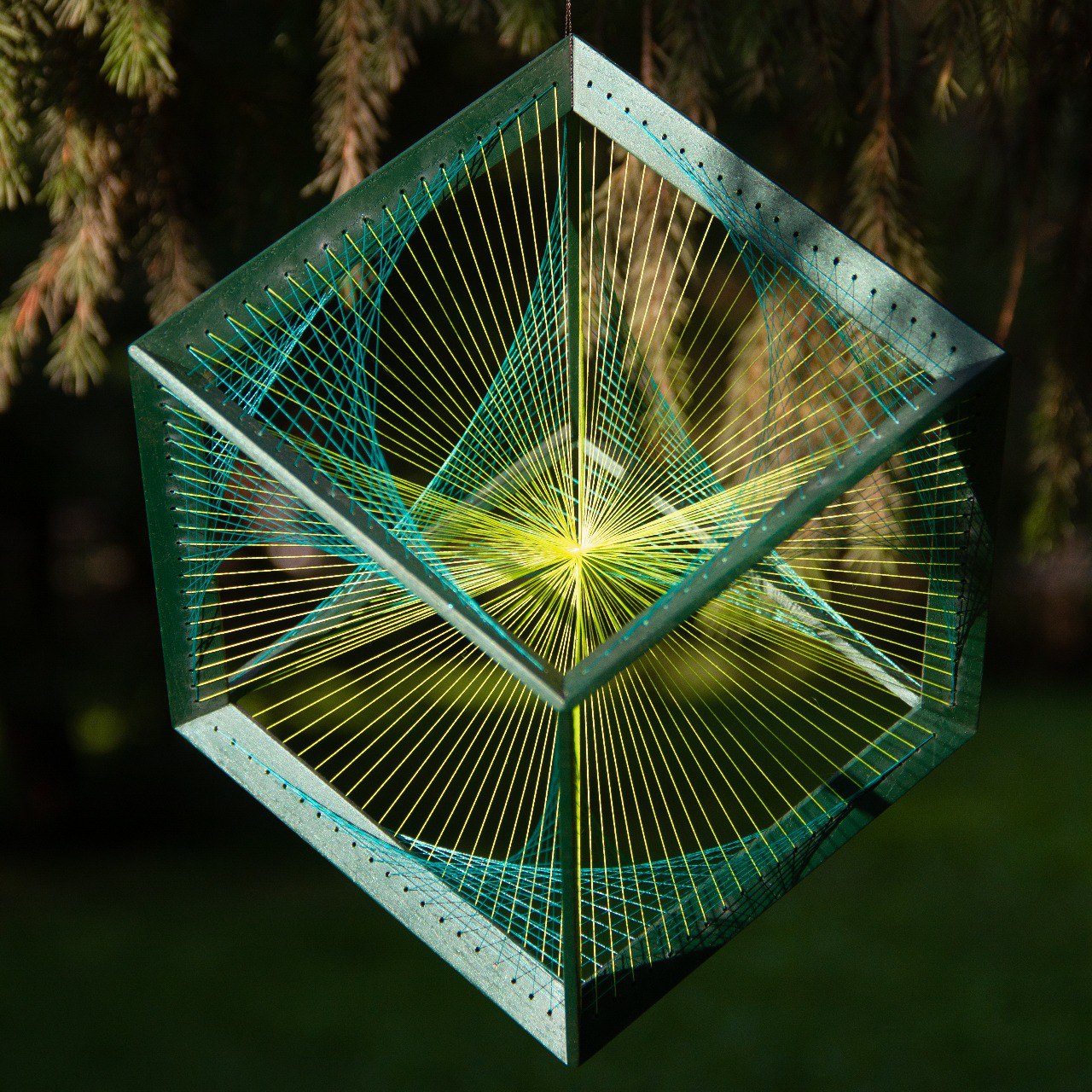 Platonic Solid. Cube with UV string-art | Inspire Uplift