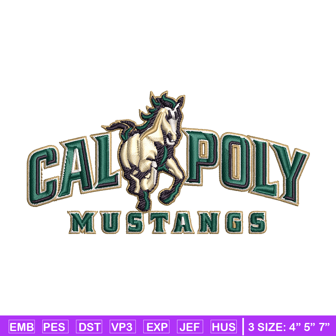 Cal Poly Mustangs embroidery design, Cal Poly Mustangs embro | Inspire ...