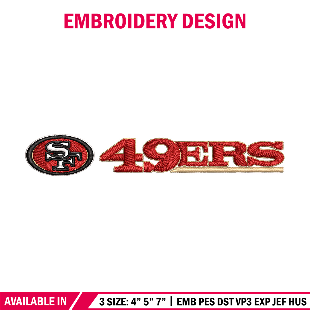 San Francisco 49ers logo Embroidery, NFL Embroidery, Sport e | Inspire ...