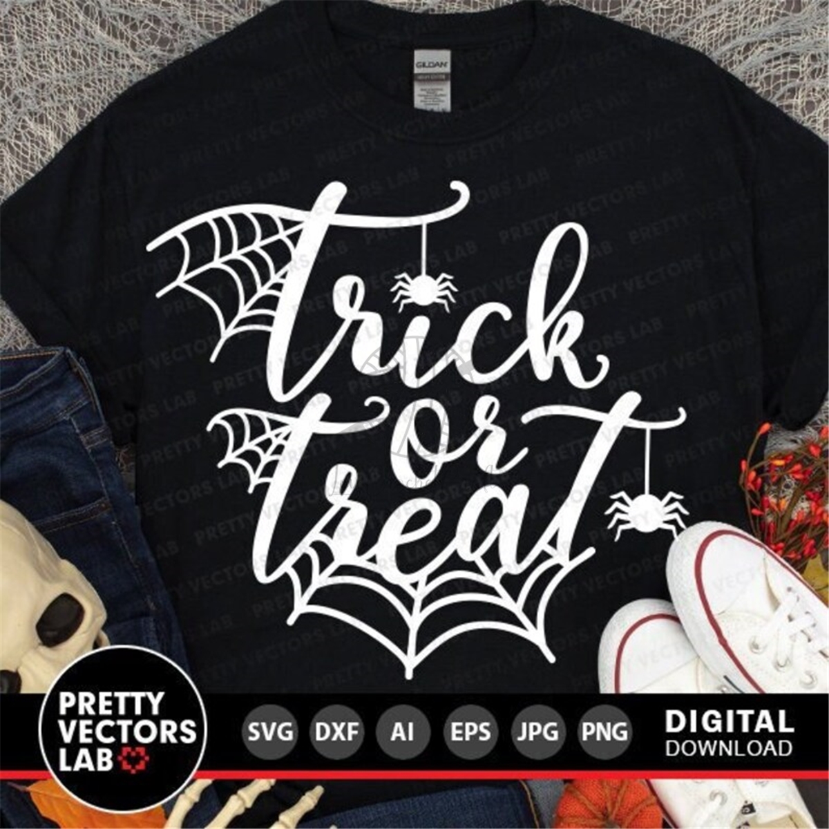 Trick or Treat Svg, Halloween Cut Files, Spider Web Svg Dxf | Inspire ...