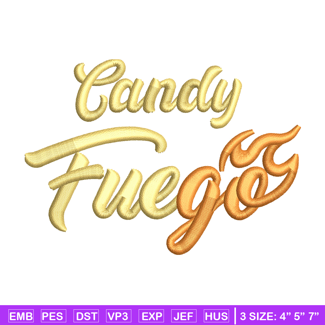 Candy fuego logo embroidery design, logo embroidery, logo de | Inspire ...