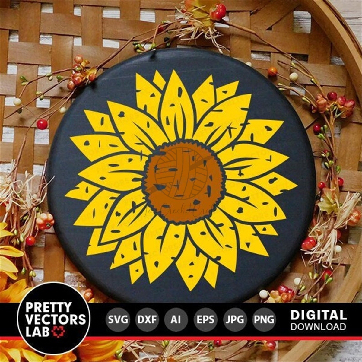 Sunflower Svg, Grunge Sunflower Cut Files, Distressed Flower - Inspire ...
