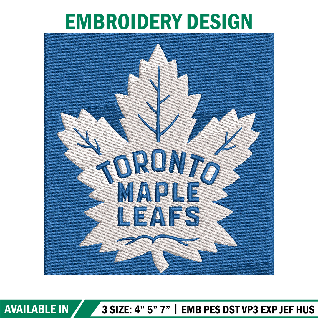Toronto Maple logo Embroidery, NHL Embroidery, Sport embroid | Inspire Uplift