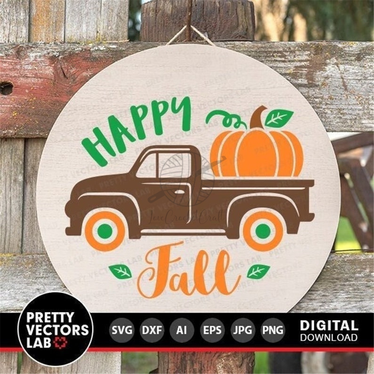 Pumpkin Truck Svg, Happy Fall Svg, Vintage Truck Svg Dxf Eps - Inspire ...