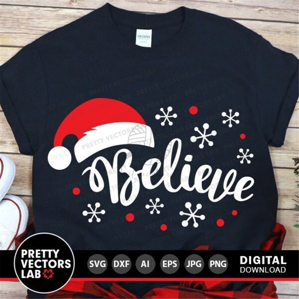Christmas Svg, Believe Svg, Santa Hat Svg Dxf Eps Png, Chris | Inspire ...