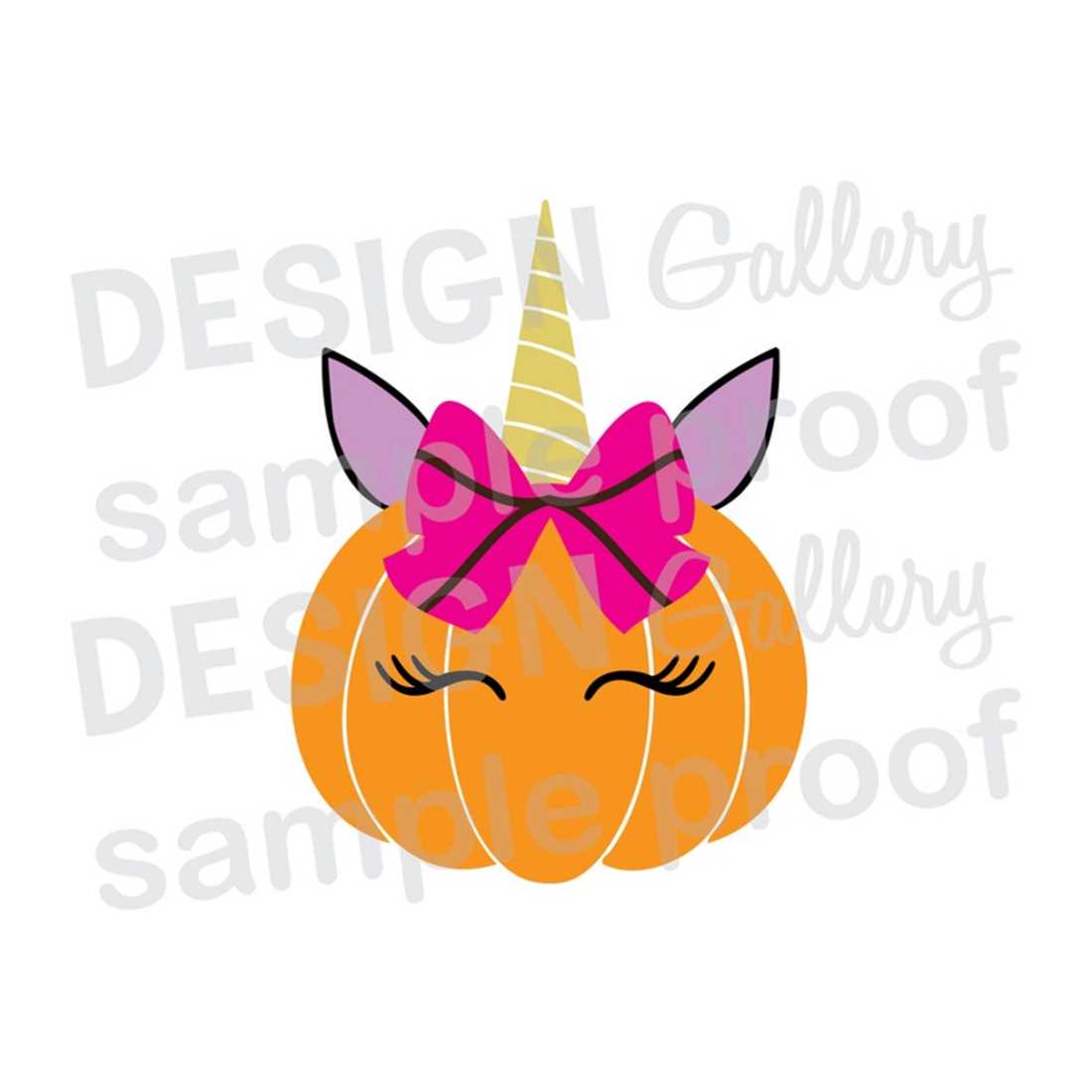 Pumpkin Unicorn Face Horn Bow Eye Lashes - SVG, dxf cut & J | Inspire ...