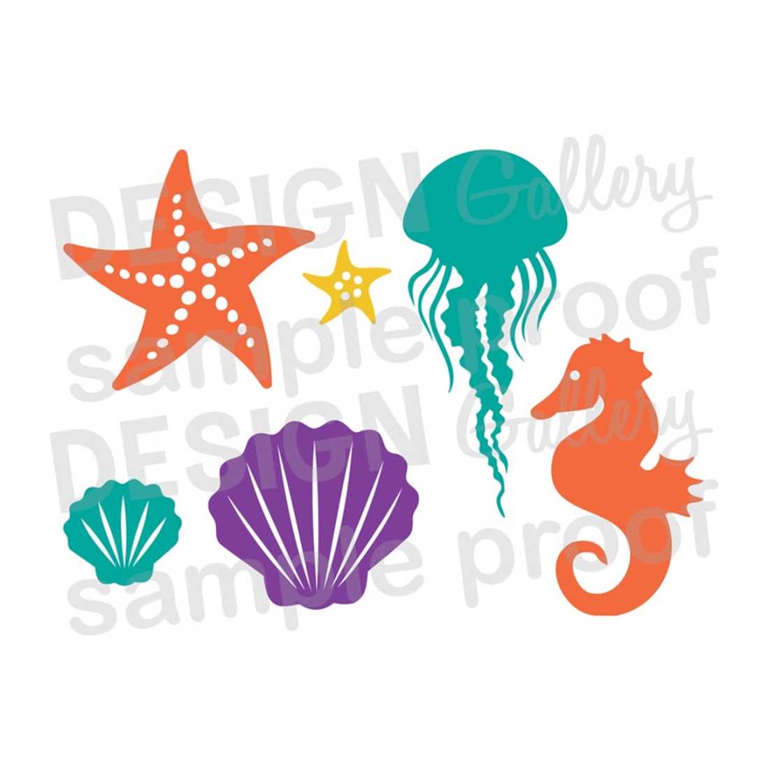 Ocean Animals - SVG, DXF and PNG, Printable Digital, seashel | Inspire ...