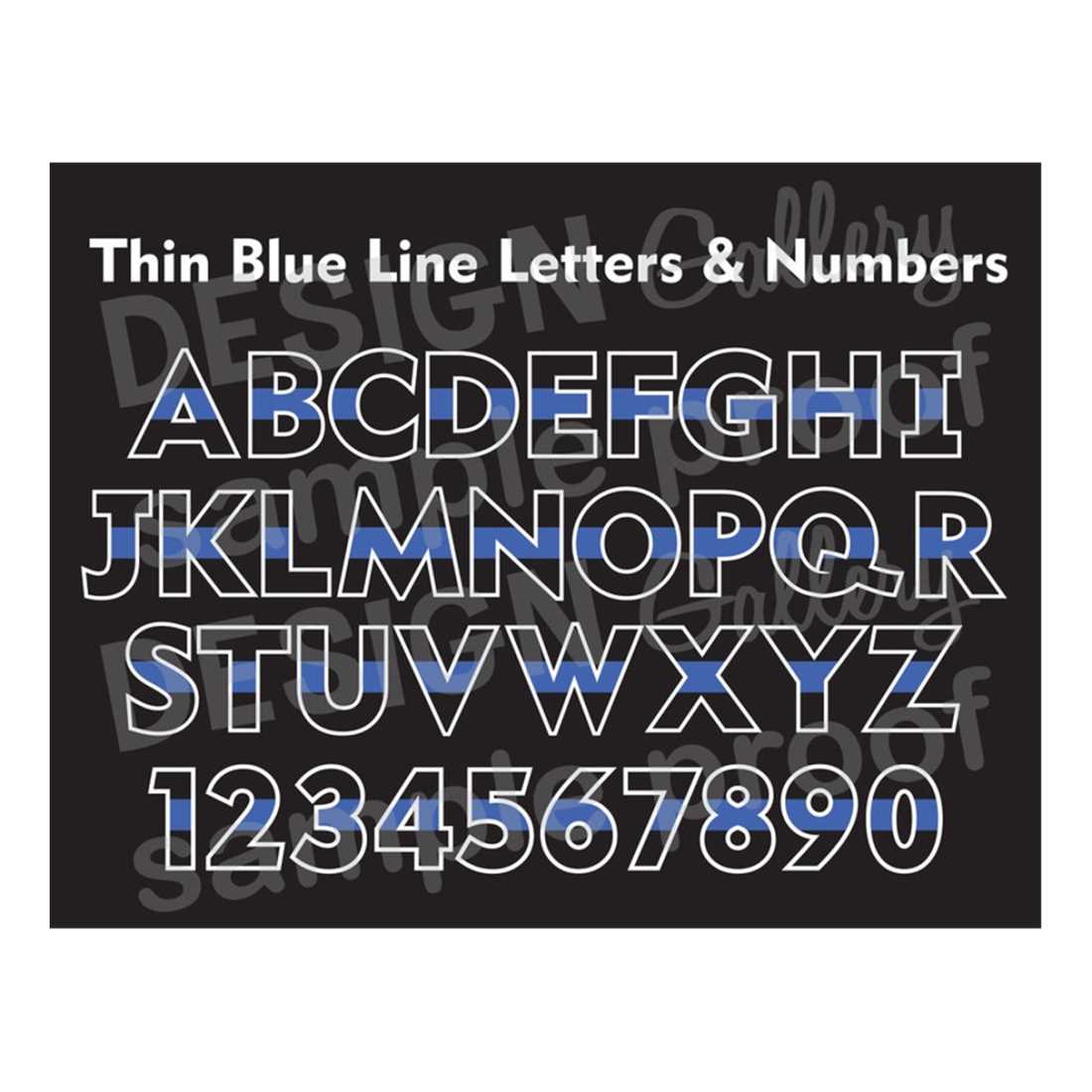 Thin Blue Line Letters and Numbers Alphabet - JPG image & SV | Inspire ...