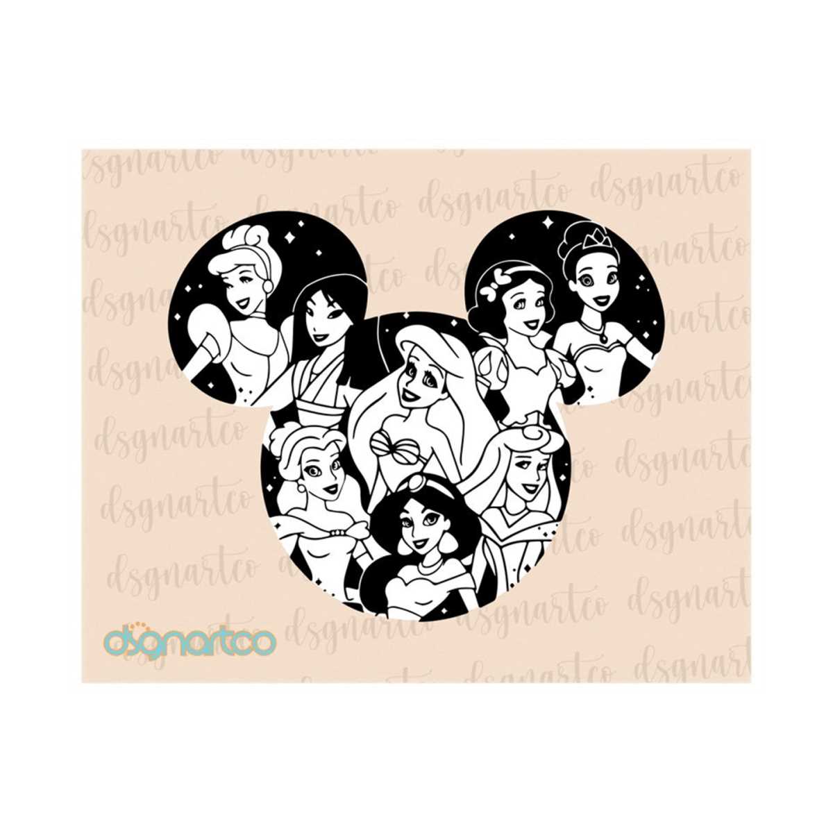 All Princess SVG, Mouse Head SVG, Princess SVG, Vinyl Cut Fi | Inspire ...