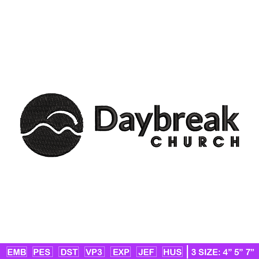 Daybreak Church logo embroidery design, Logo embroidery, emb | Inspire ...